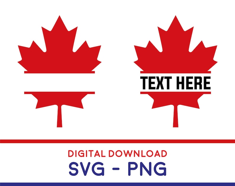 Canadian Maple Leaf Split Monogram Svg maple Leaf Split Svg - Etsy