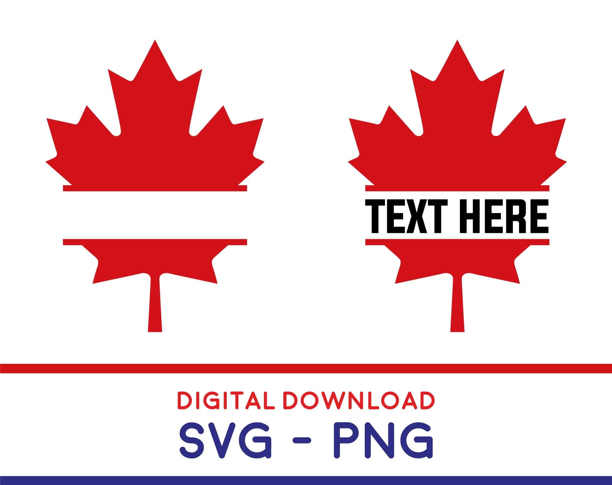 Canadian Maple Leaf Split Monogram Svg maple Leaf Split Svg - Etsy