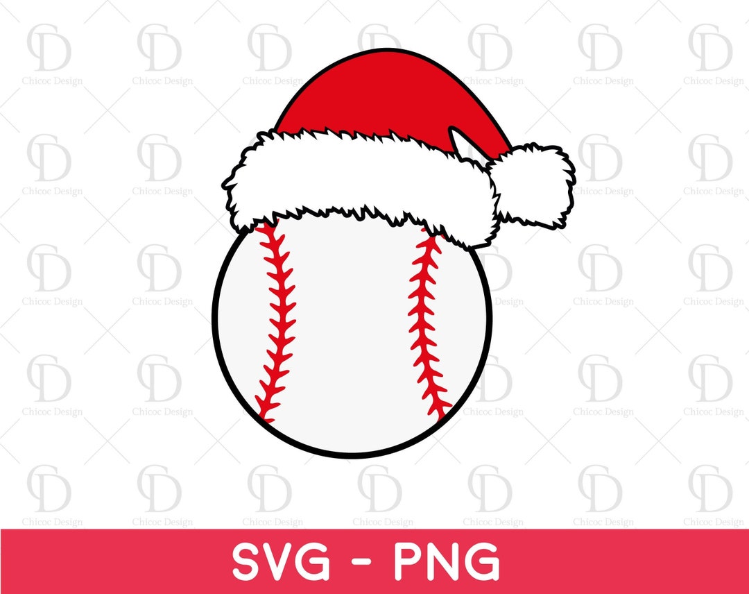 Christmas Baseball Santa Hat Svg ,baseball Santa Shirt Png - Etsy