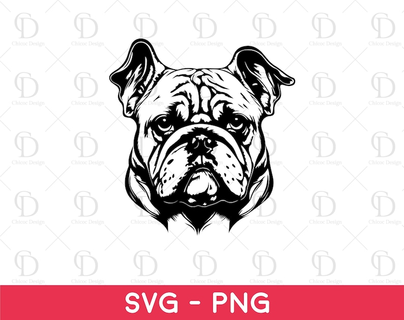 Bulldog Head Svg Png, Bulldog Face Svg File - Etsy