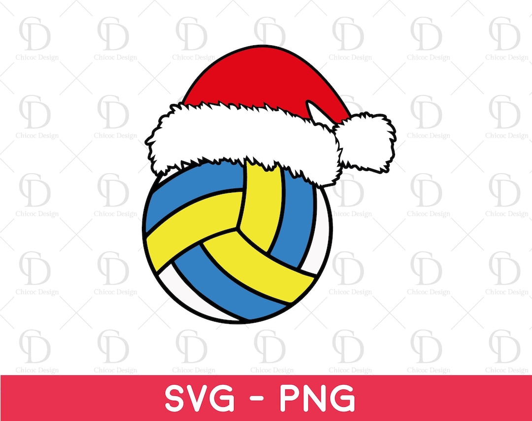 Christmas Volleyball Santa Hat Svg ,volleyball Santa Shirt Png - Etsy