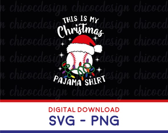 Baseball Santa Hat Christmas Svg Baseball Christmas Lights - Etsy