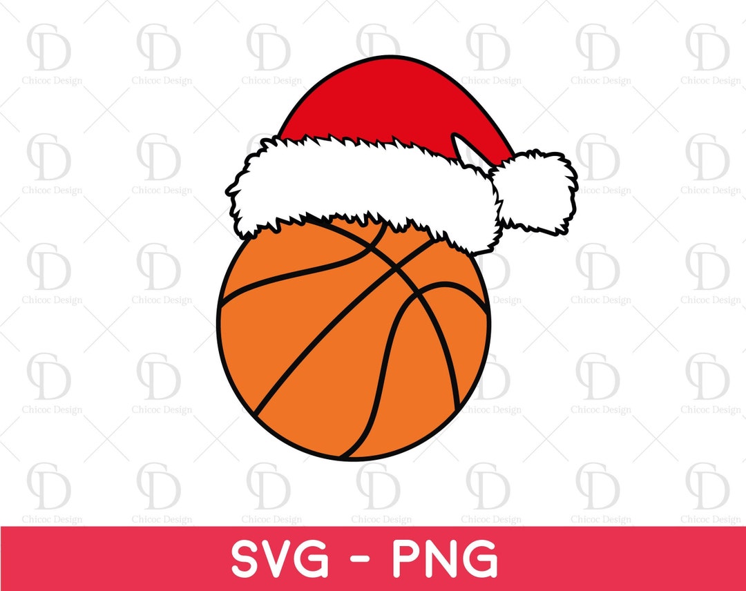 Christmas Basketball Santa Hat Svg ,basketball Santa Shirt Png - Etsy