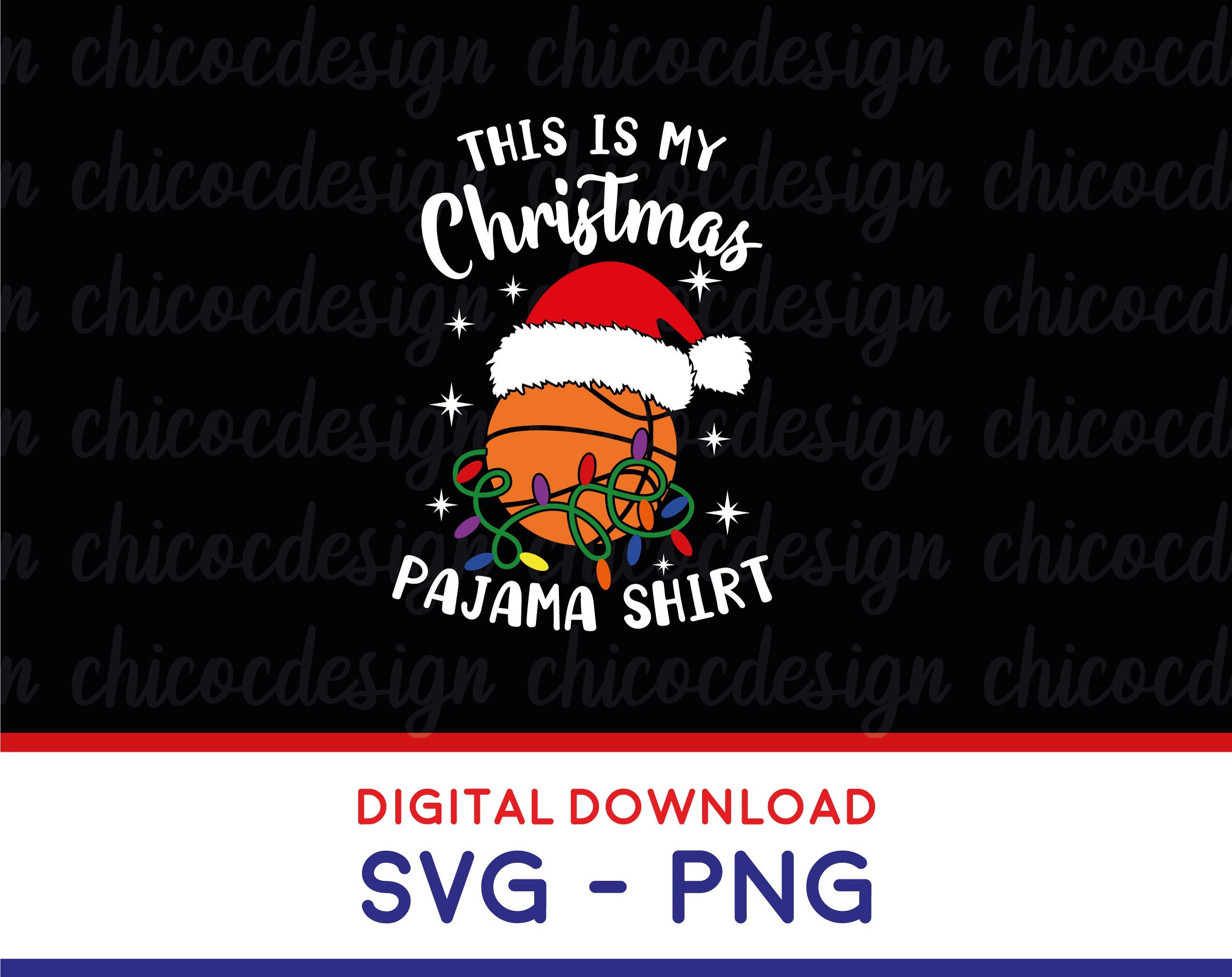 Basketball Santa Hat Christmas Svg, Basketball Christmas Lights Shirt ...