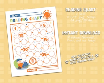 Cute Kid Reading Chart, Simple Reading Chart for Kids, Printable ...