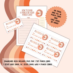 Editable Punch Card for Kids, Printable Punch Card, Printable Reward ...