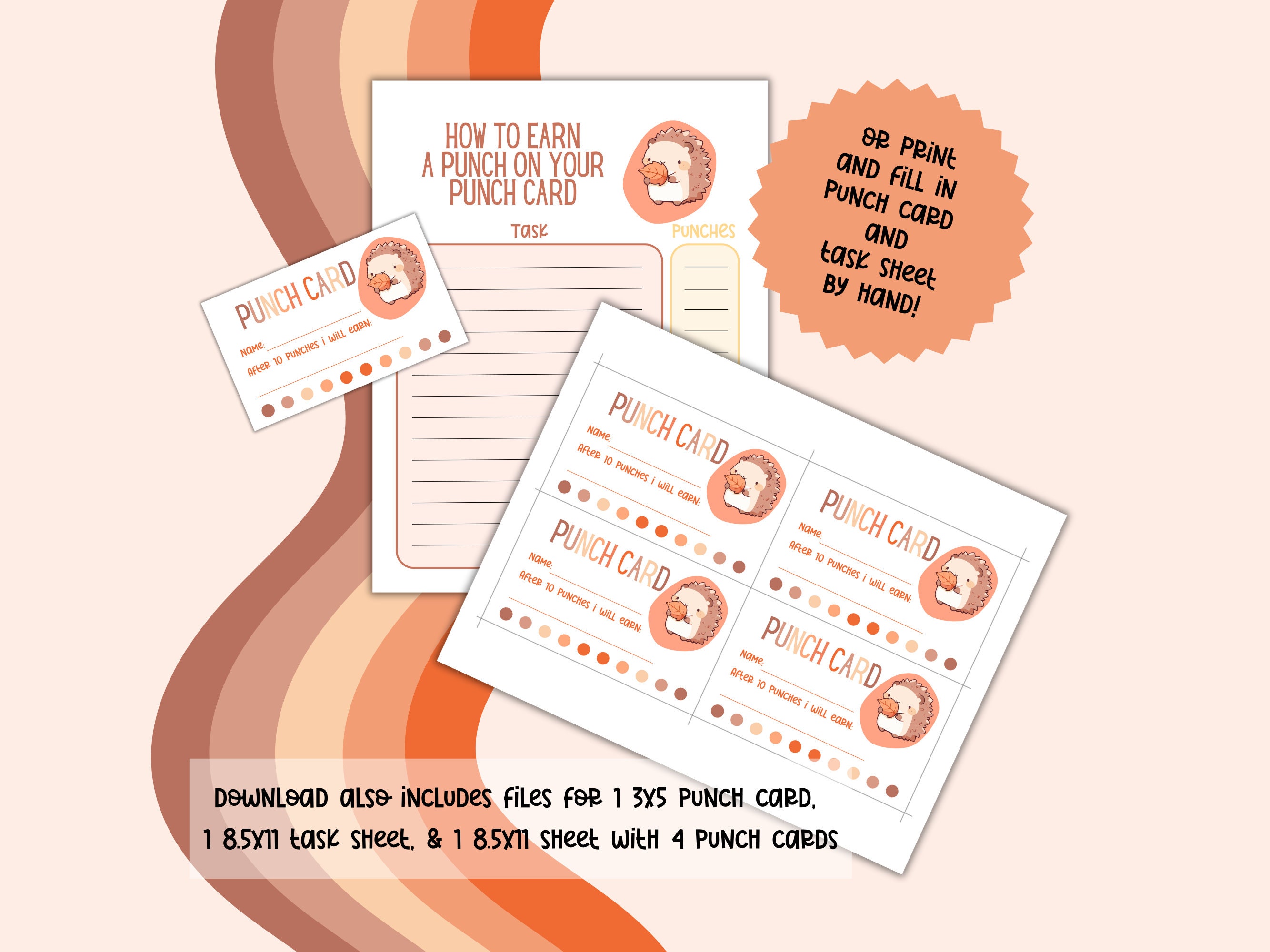 Editable Punch Card for Kids, Printable Punch Card, Printable Reward ...