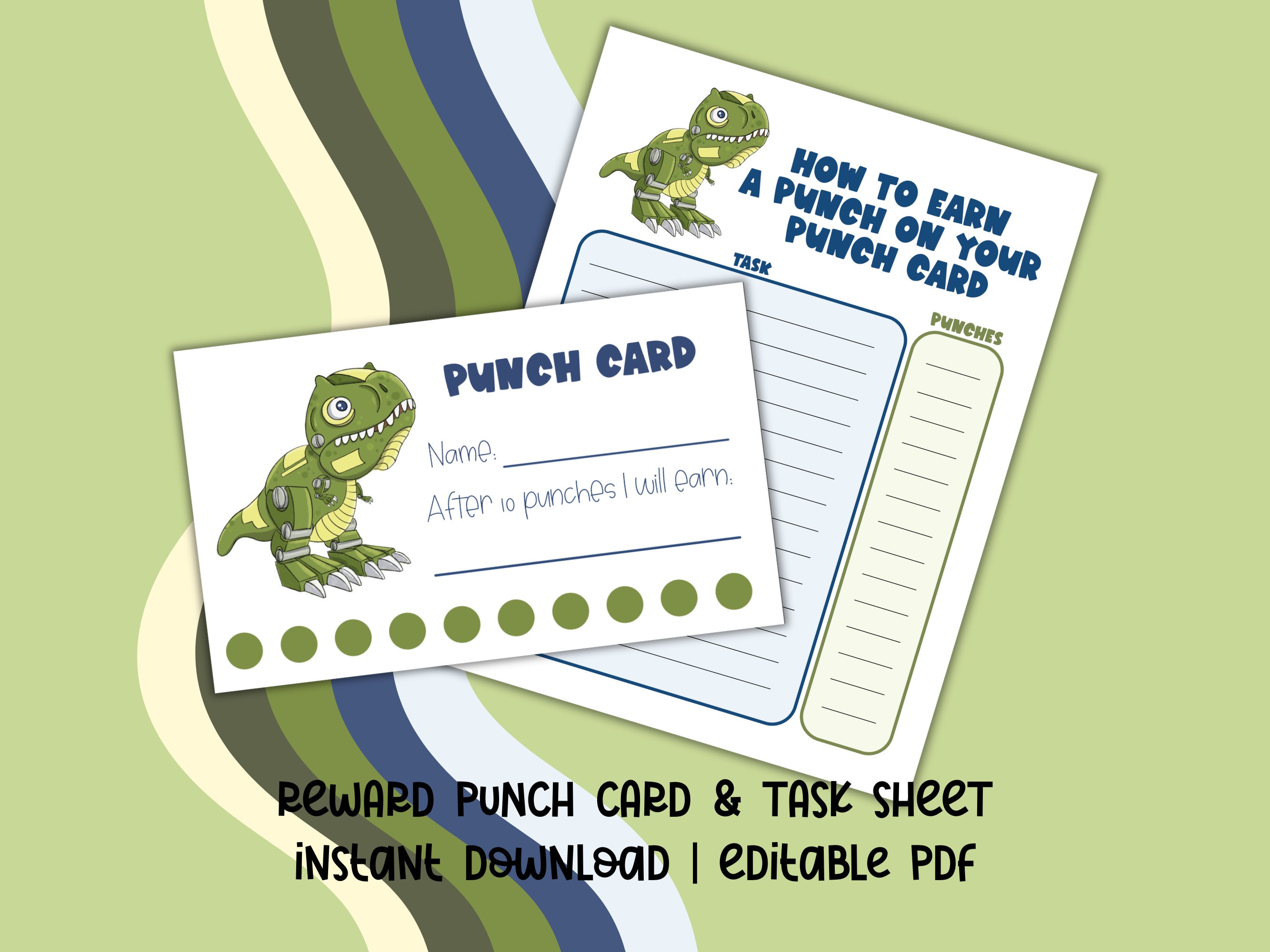 Editable Punch Card for Kids, Printable Punch Card, Printable Reward ...