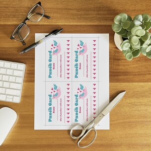Editable Punch Card for Kids, Printable Punch Card, Printable Reward ...