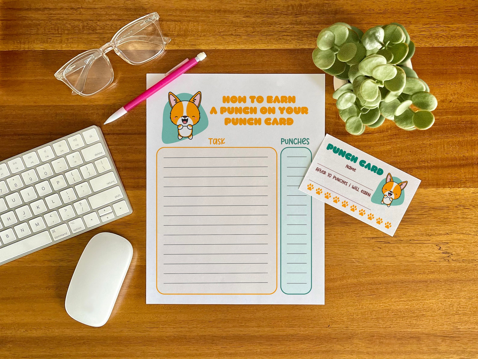 Editable Punch Card for Kids, Printable Punch Card, Printable Reward ...