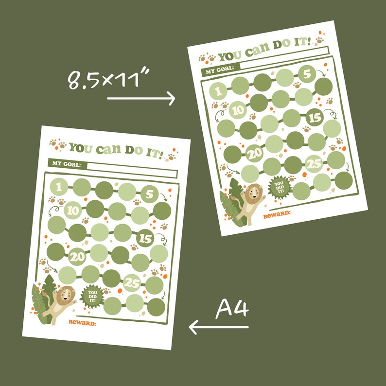 Lion Reward Chart for Kids Simple Kids Reward Chart Cute - Etsy