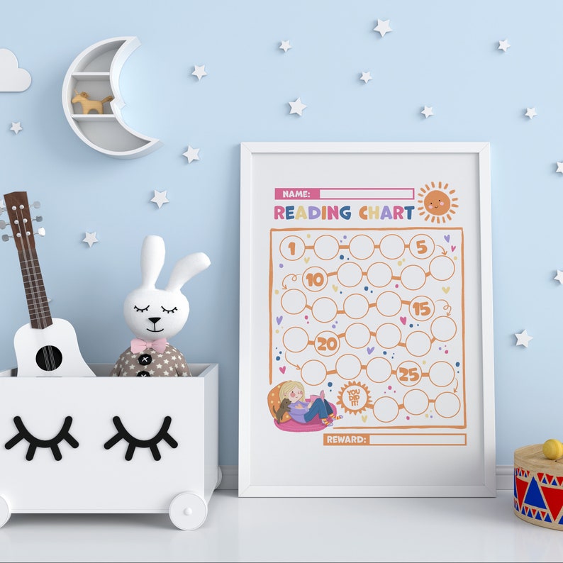 Cute Kid Reading Chart, Simple Reading Chart for Kids, Printable ...