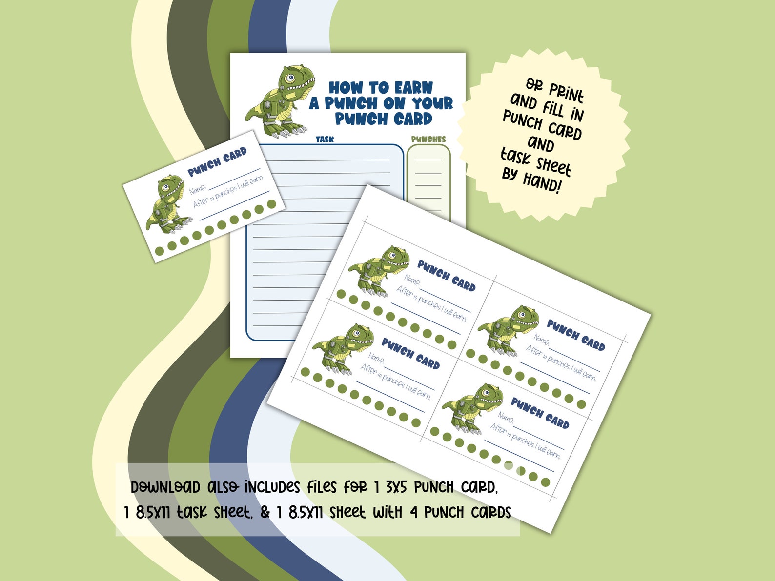 Editable Punch Card for Kids, Printable Punch Card, Printable Reward ...