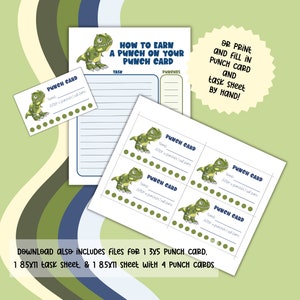 Editable Punch Card for Kids, Printable Punch Card, Printable Reward ...