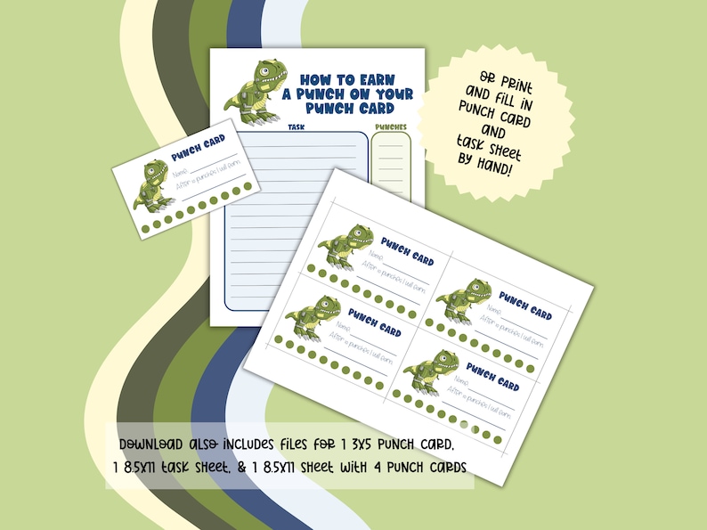 Editable Punch Card for Kids, Printable Punch Card, Printable Reward ...