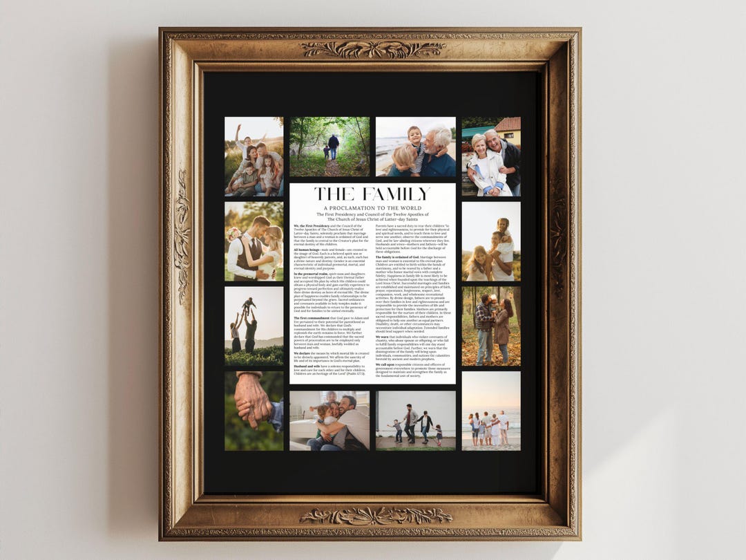Family Proclamation Dark Photo Frame, Customizable, Canva Template ...
