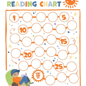 Cute Kid Reading Chart, Simple Reading Chart for Kids, Printable ...