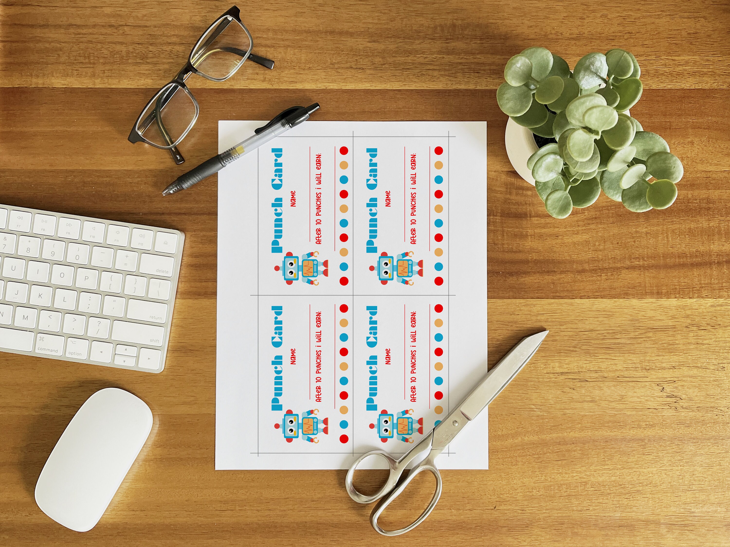 Editable Punch Card for Kids, Printable Punch Card, Printable Reward ...