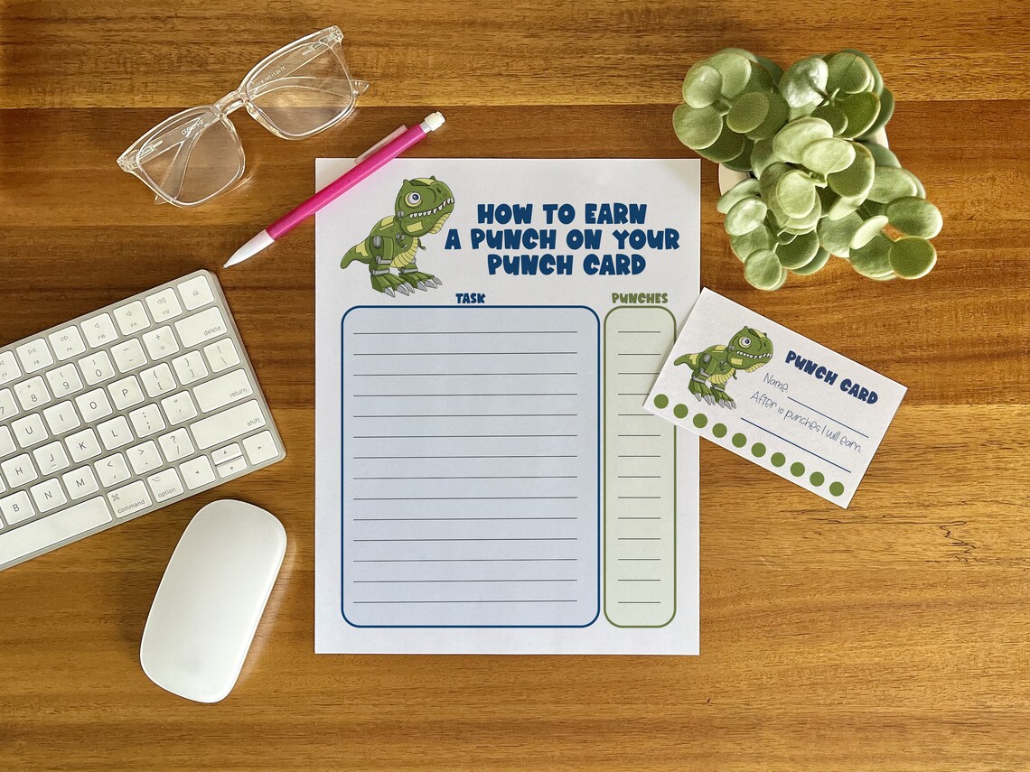 Editable Punch Card for Kids, Printable Punch Card, Printable Reward ...