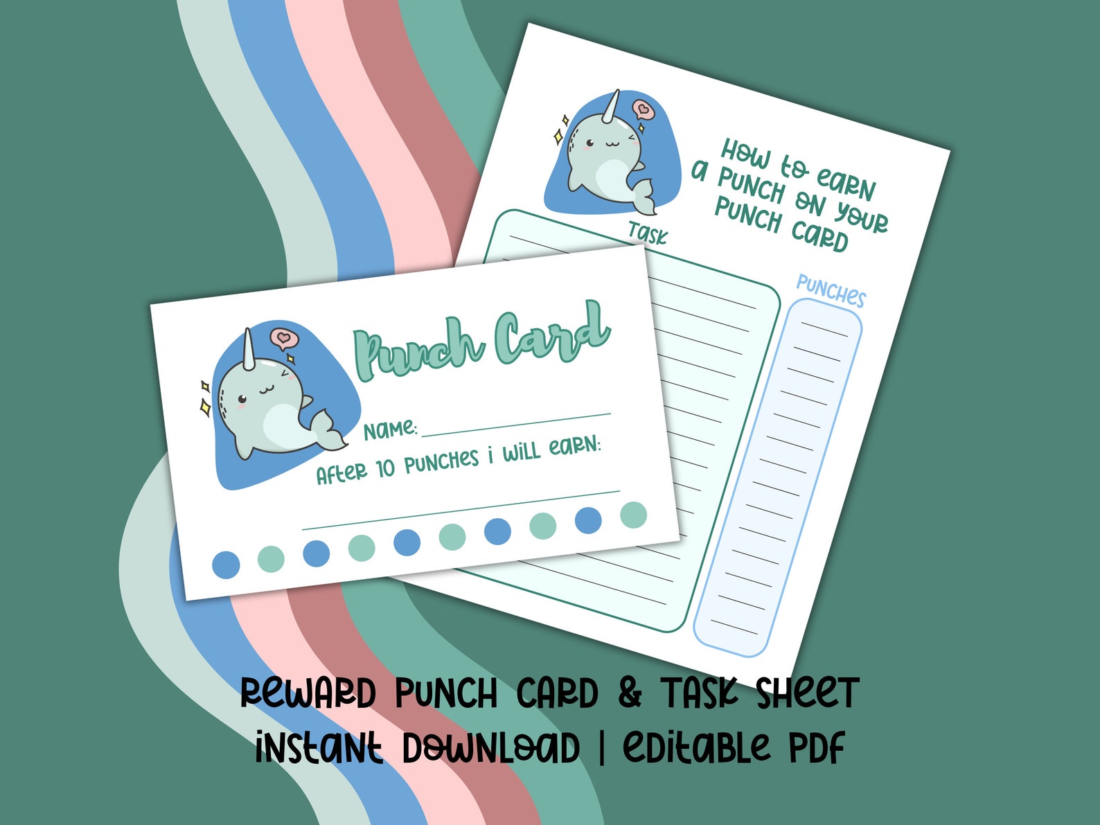 Editable Punch Card for Kids, Printable Punch Card, Printable Reward ...
