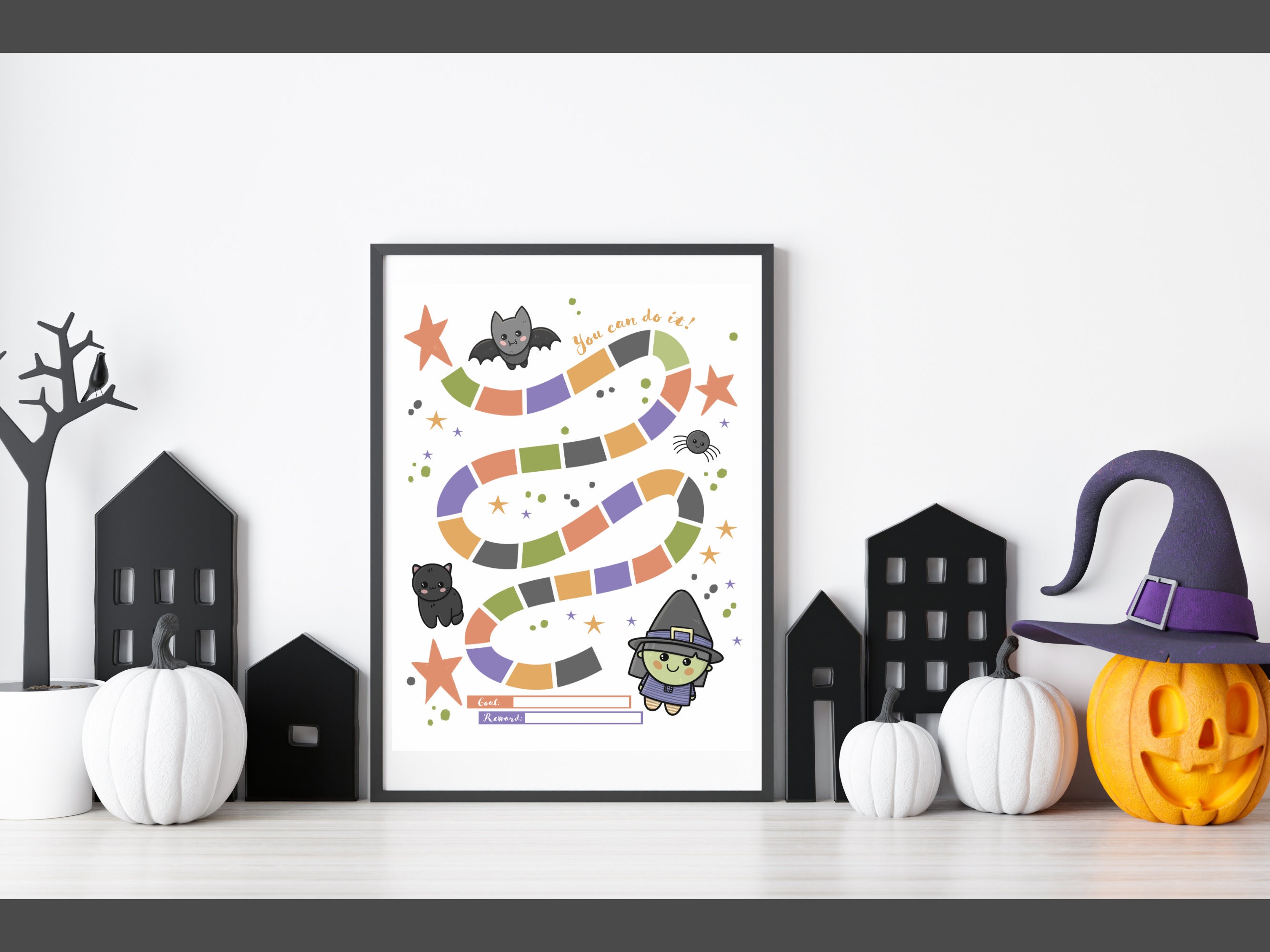 Witch Reward Chart for Kids, Simple Kids Reward Chart, Halloween Chart ...