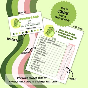 Editable Punch Card for Kids, Printable Punch Card, Printable Reward ...