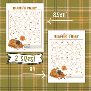 Autumn Kid Reading Chart, Simple Reading Chart for Kids, Illustrated ...