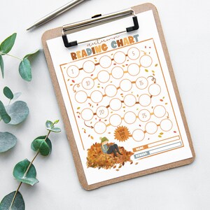 Autumn Kid Reading Chart, Simple Reading Chart for Kids, Illustrated ...