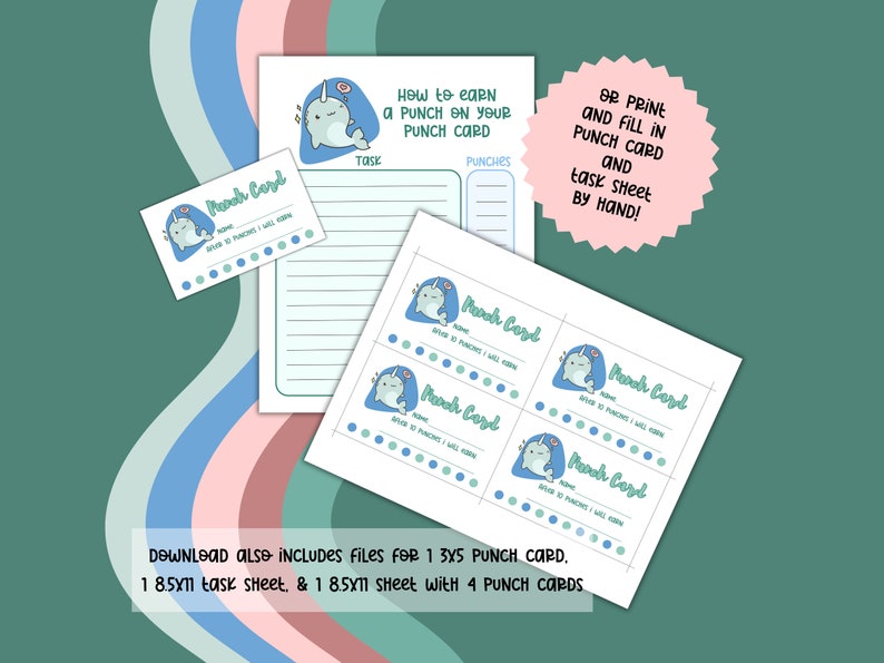 Editable Punch Card for Kids, Printable Punch Card, Printable Reward ...