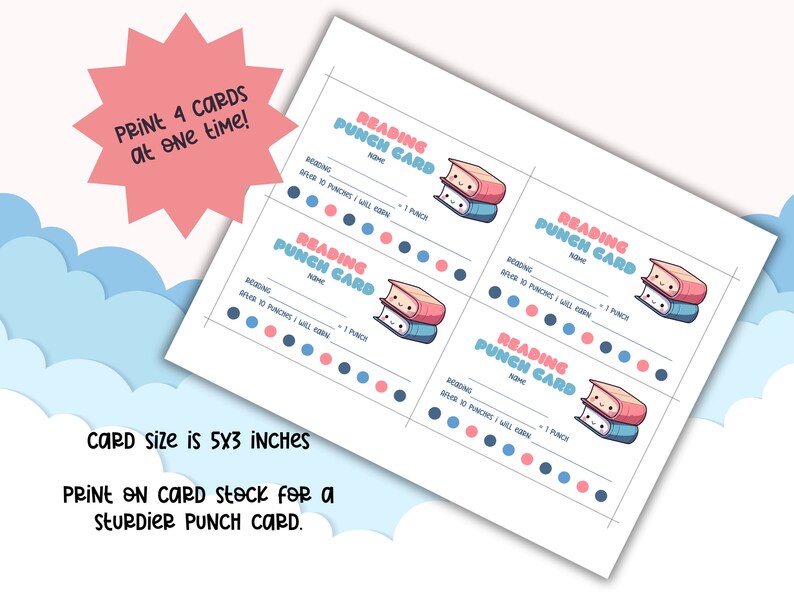 Printable Reading Punch Card, Reading Log, Classroom Reward System ...