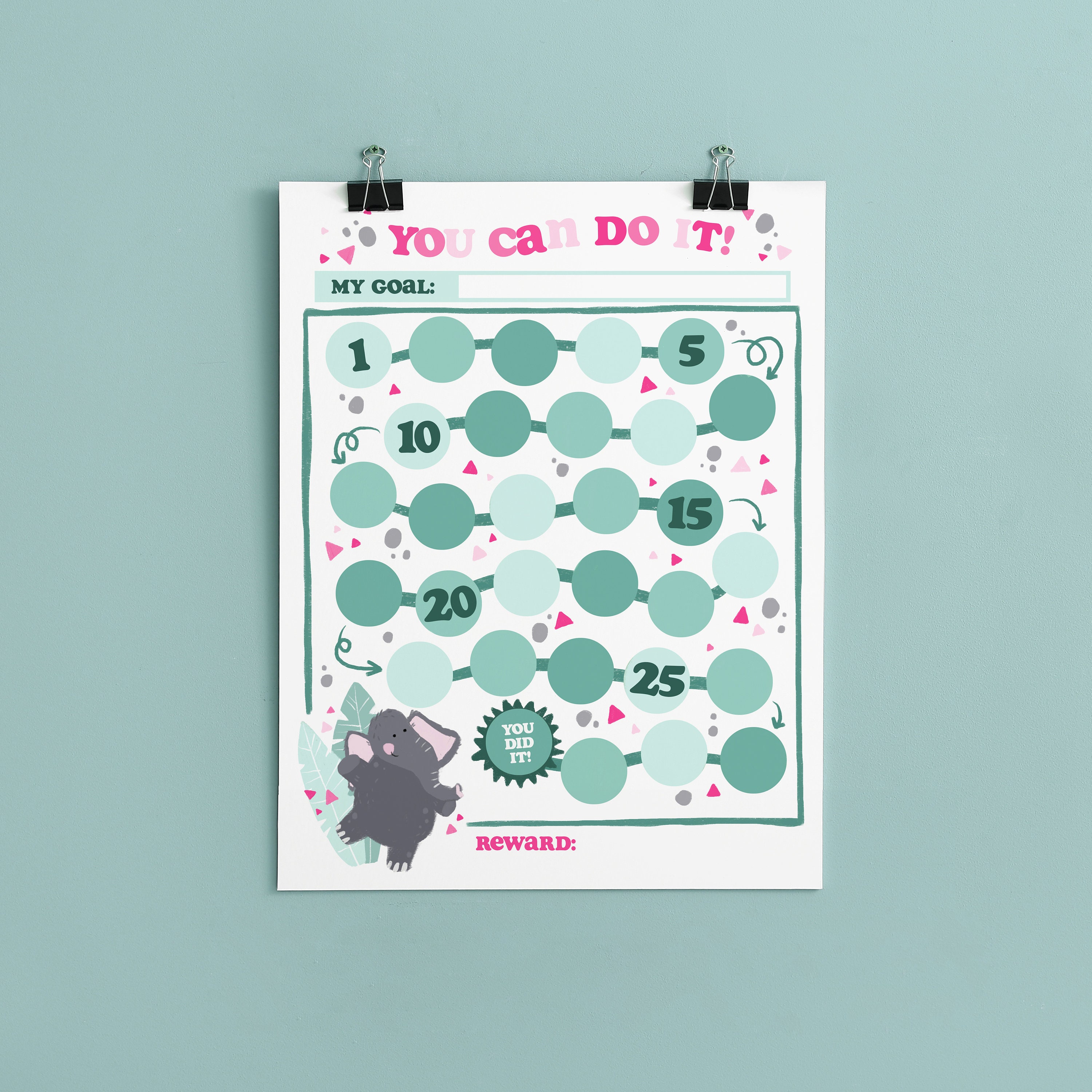 Elephant Reward Chart for Kids, Simple Kids Reward Chart, Cute Animal ...