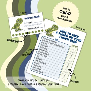 Editable Punch Card for Kids, Printable Punch Card, Printable Reward ...