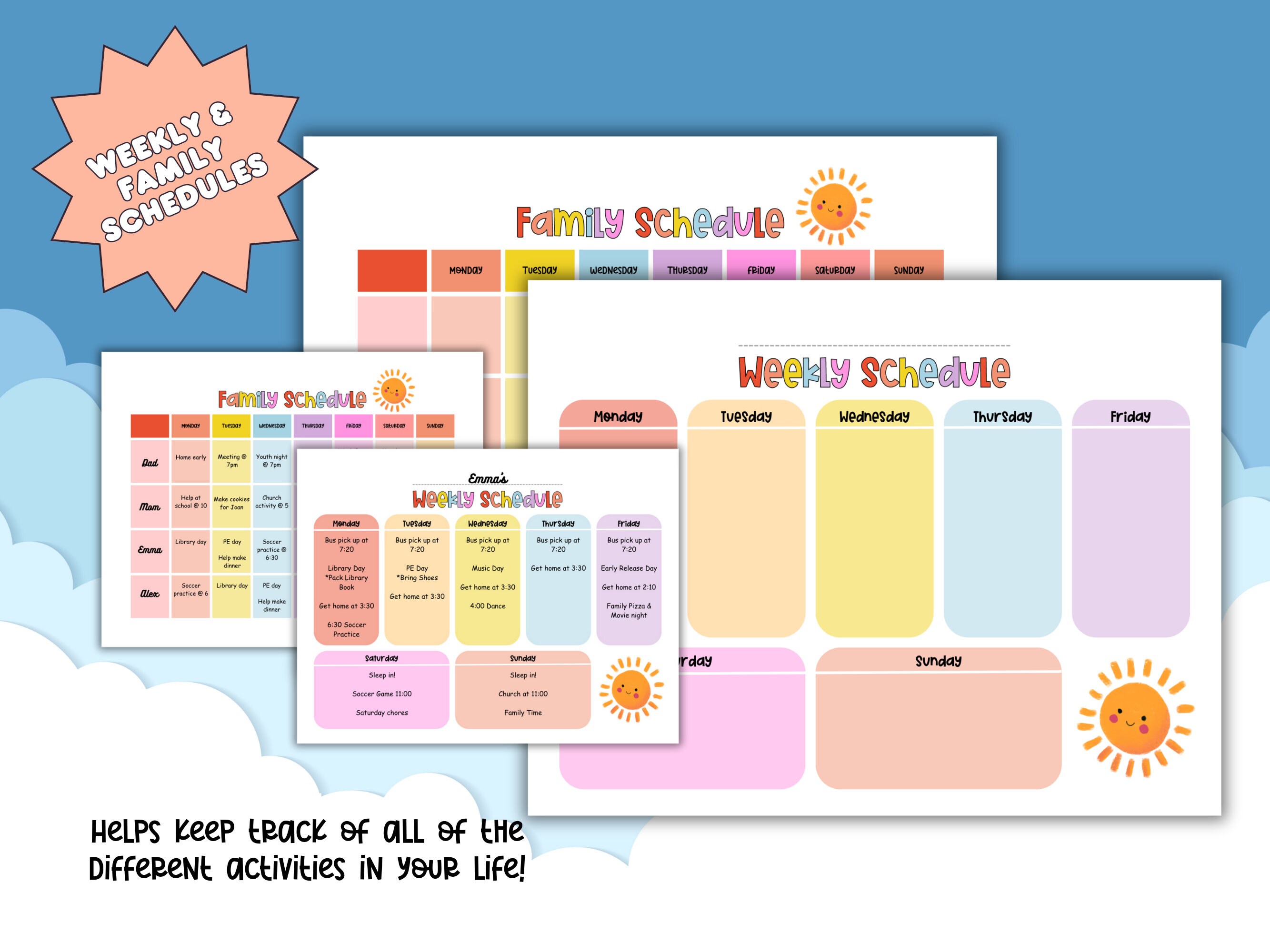 Kids Planner Bundle: Daily Checklist, Chore Chart, Homeschool Schedule ...