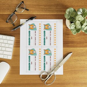 Editable Punch Card for Kids, Printable Punch Card, Printable Reward ...