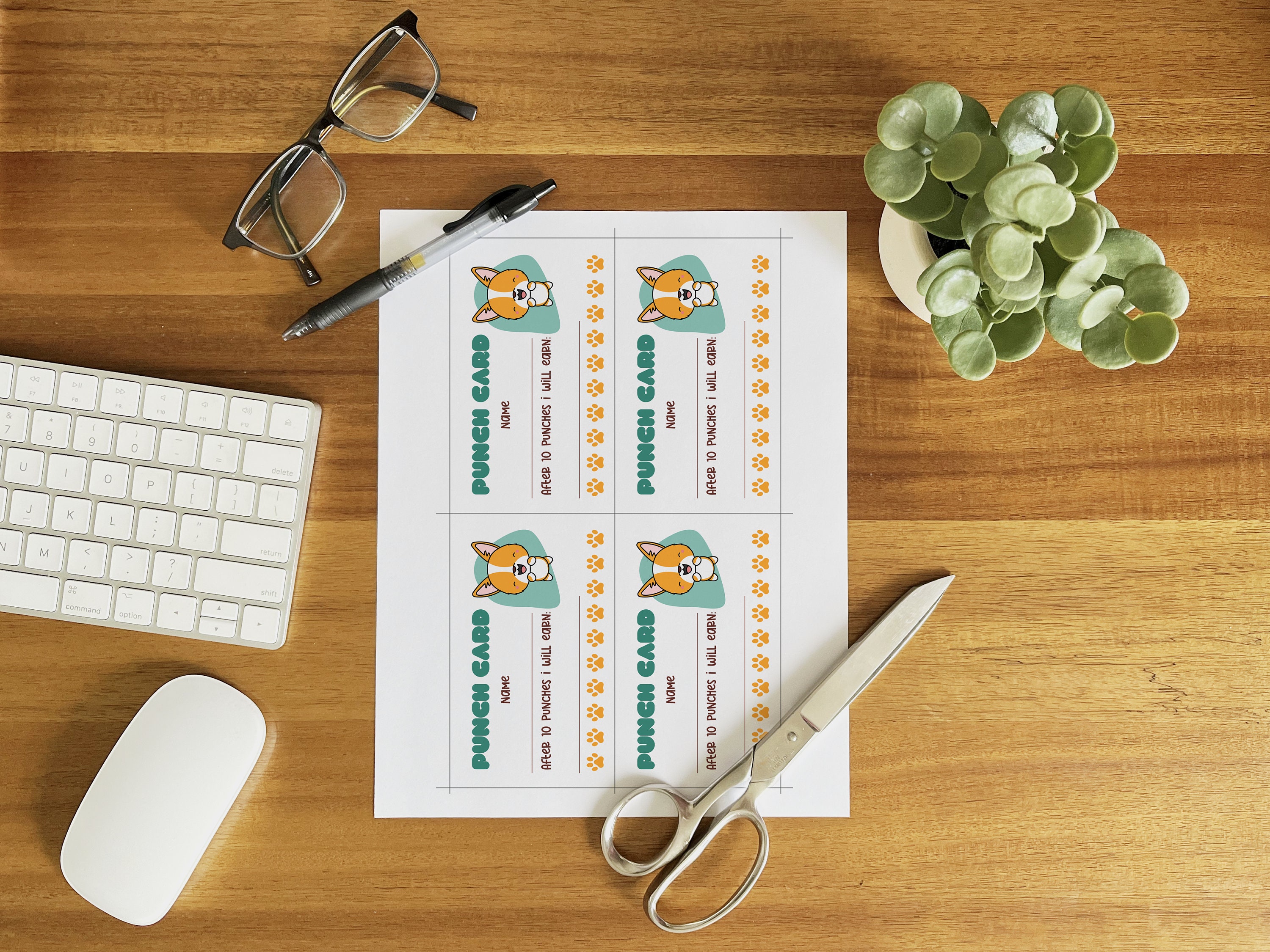 Editable Punch Card for Kids, Printable Punch Card, Printable Reward ...