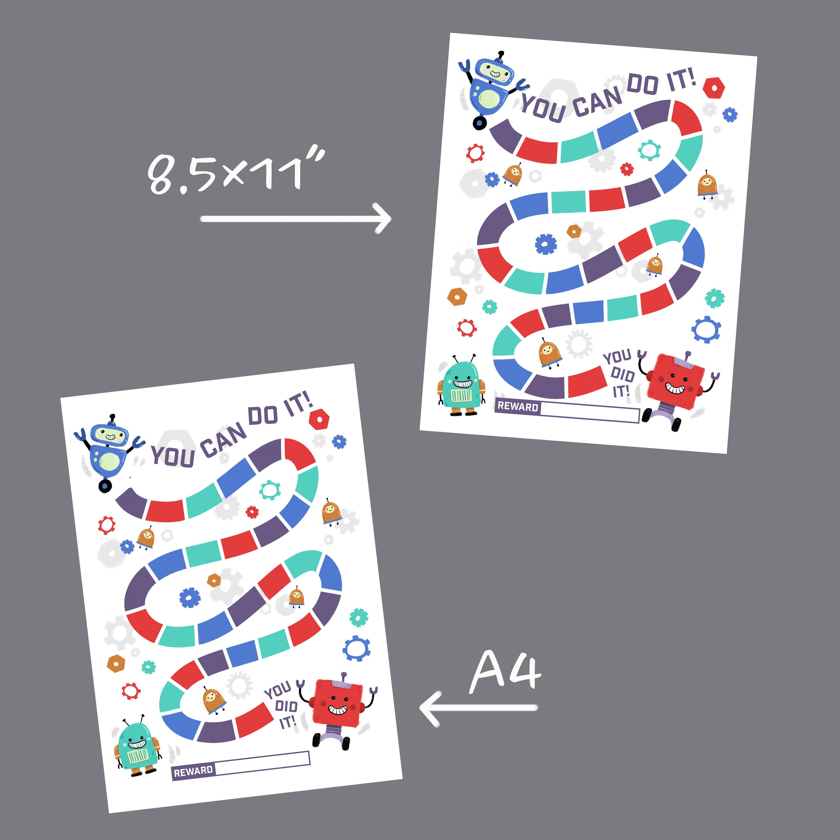 Robot Reward Chart for Kids, Simple Kids Reward Chart - INSTANT ...