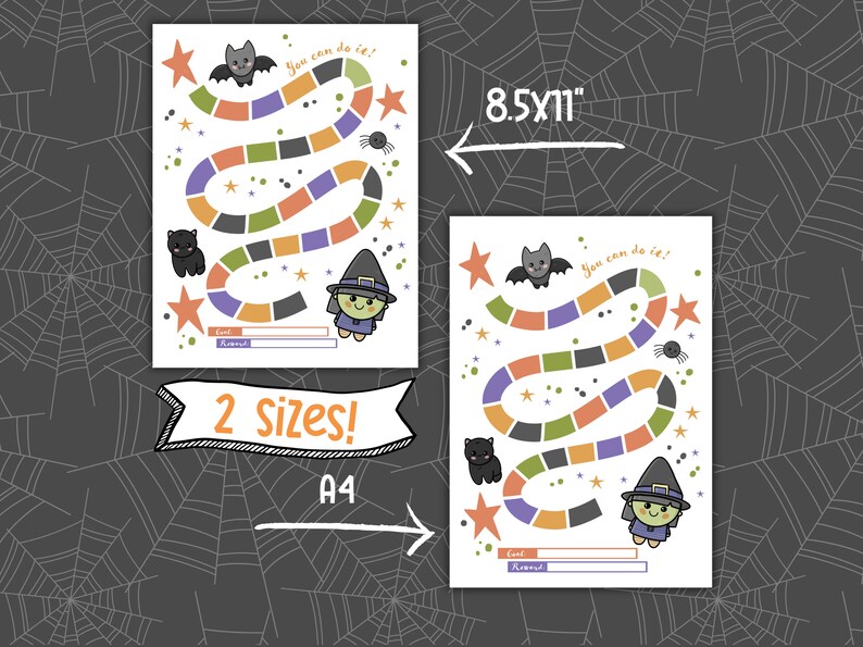 Witch Reward Chart for Kids, Simple Kids Reward Chart, Halloween Chart ...