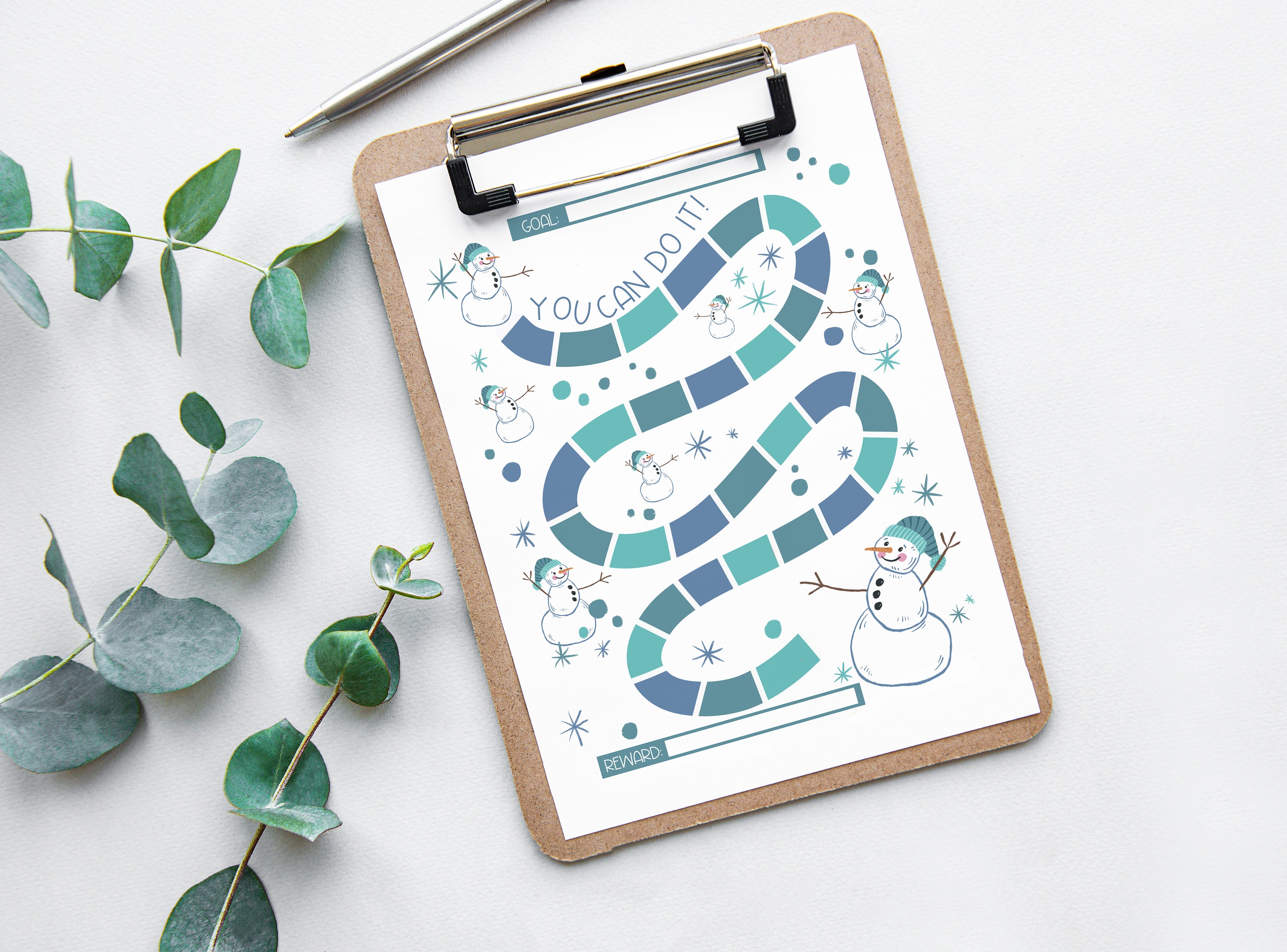 Winter Reward Chart for Kids, Simple Kids Reward Chart - INSTANT ...