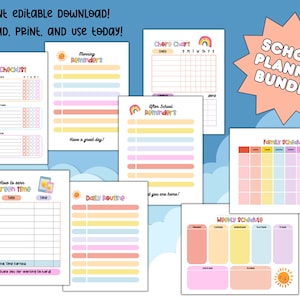 Kids Planner Bundle: Daily Checklist, Chore Chart, Homeschool Schedule ...