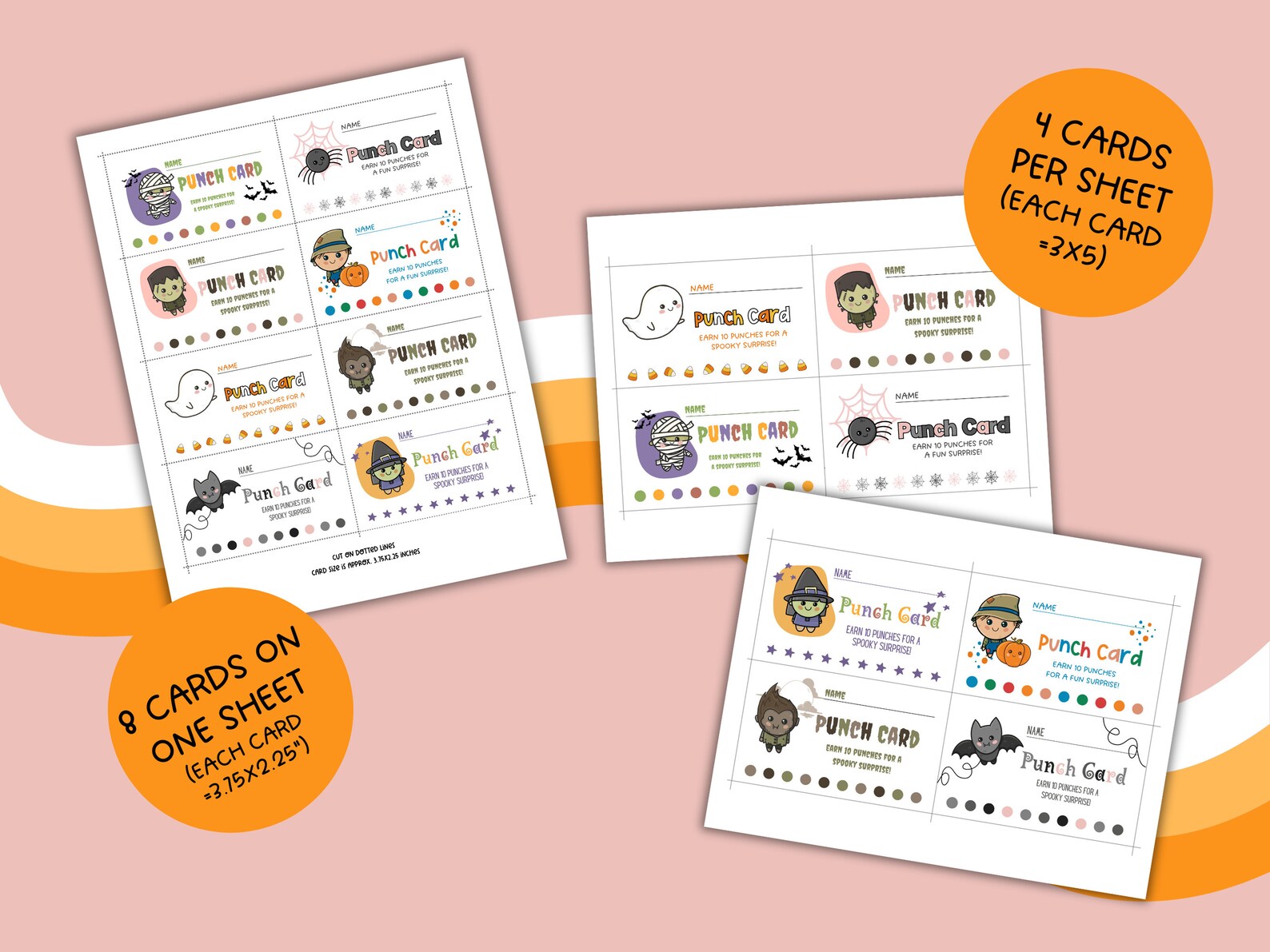 Halloween Punch Cards, Classroom Reward Cards, Trunk or Treat Prize ...