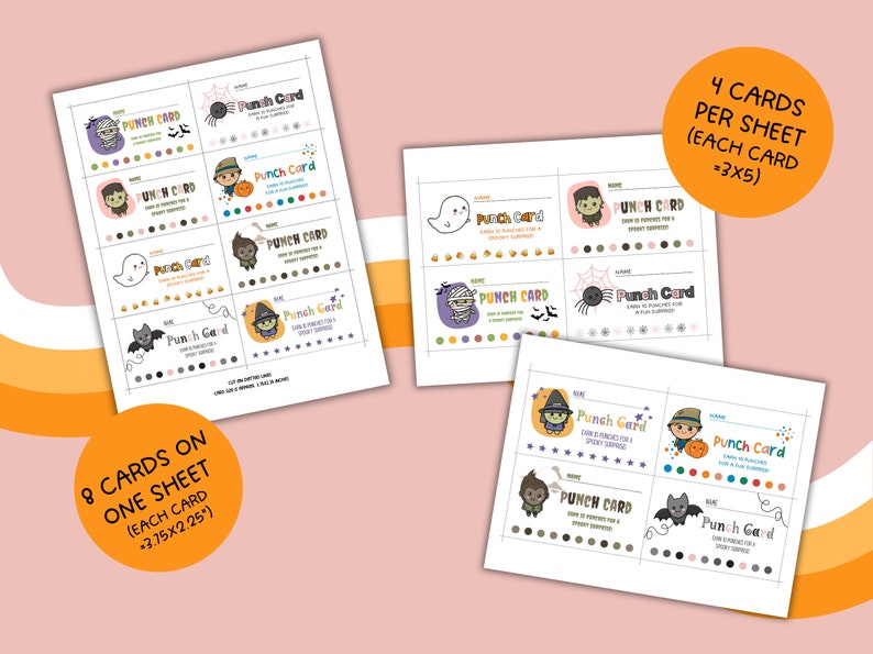Halloween Punch Cards, Classroom Reward Cards, Trunk or Treat Prize ...