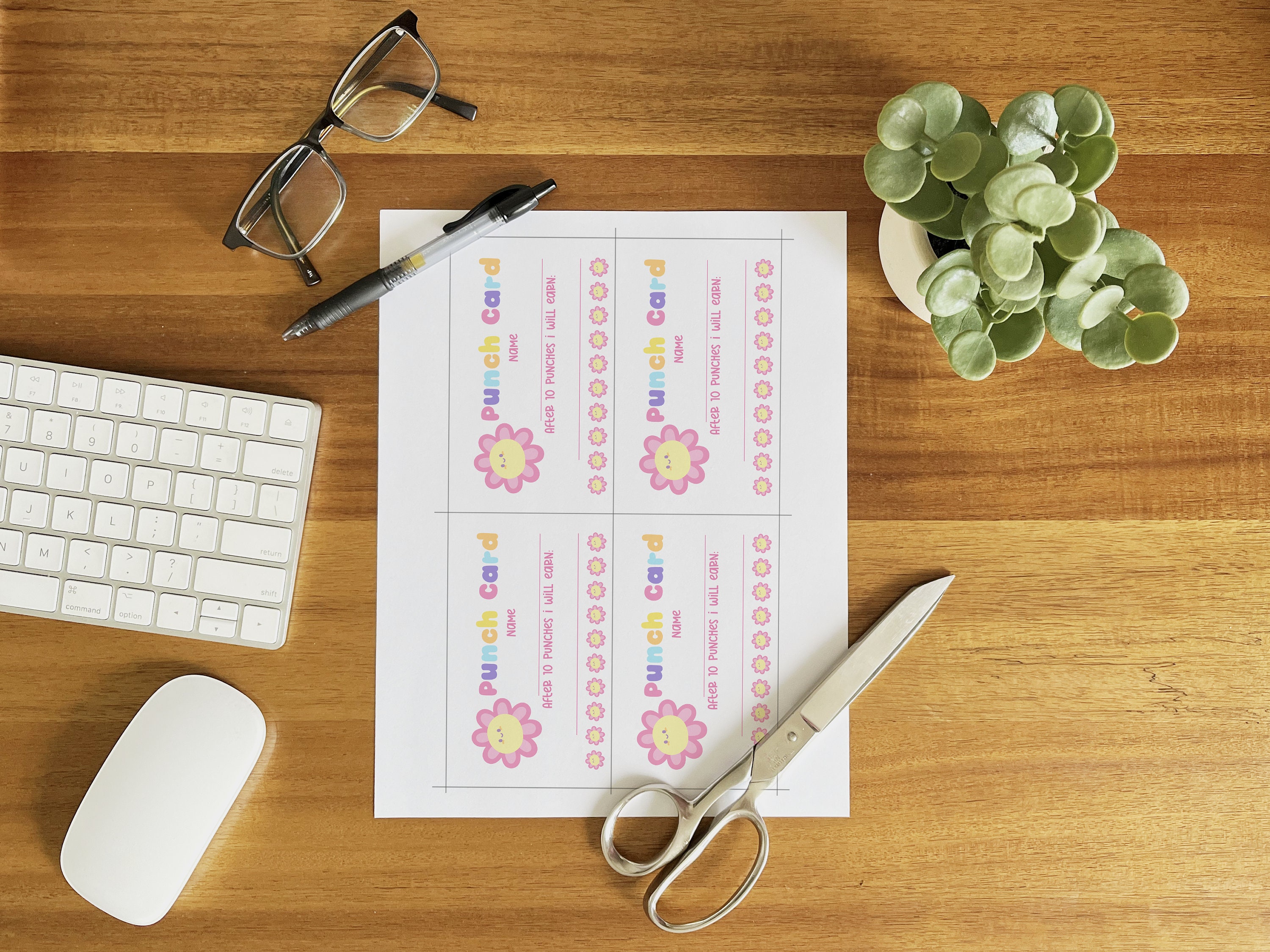 Editable Punch Card for Kids, Printable Punch Card, Printable Reward ...