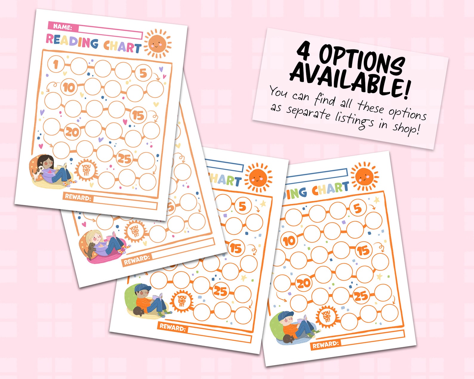 Cute Kid Reading Chart, Simple Reading Chart for Kids, Printable ...