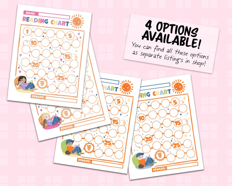 Cute Kid Reading Chart, Simple Reading Chart for Kids, Printable ...