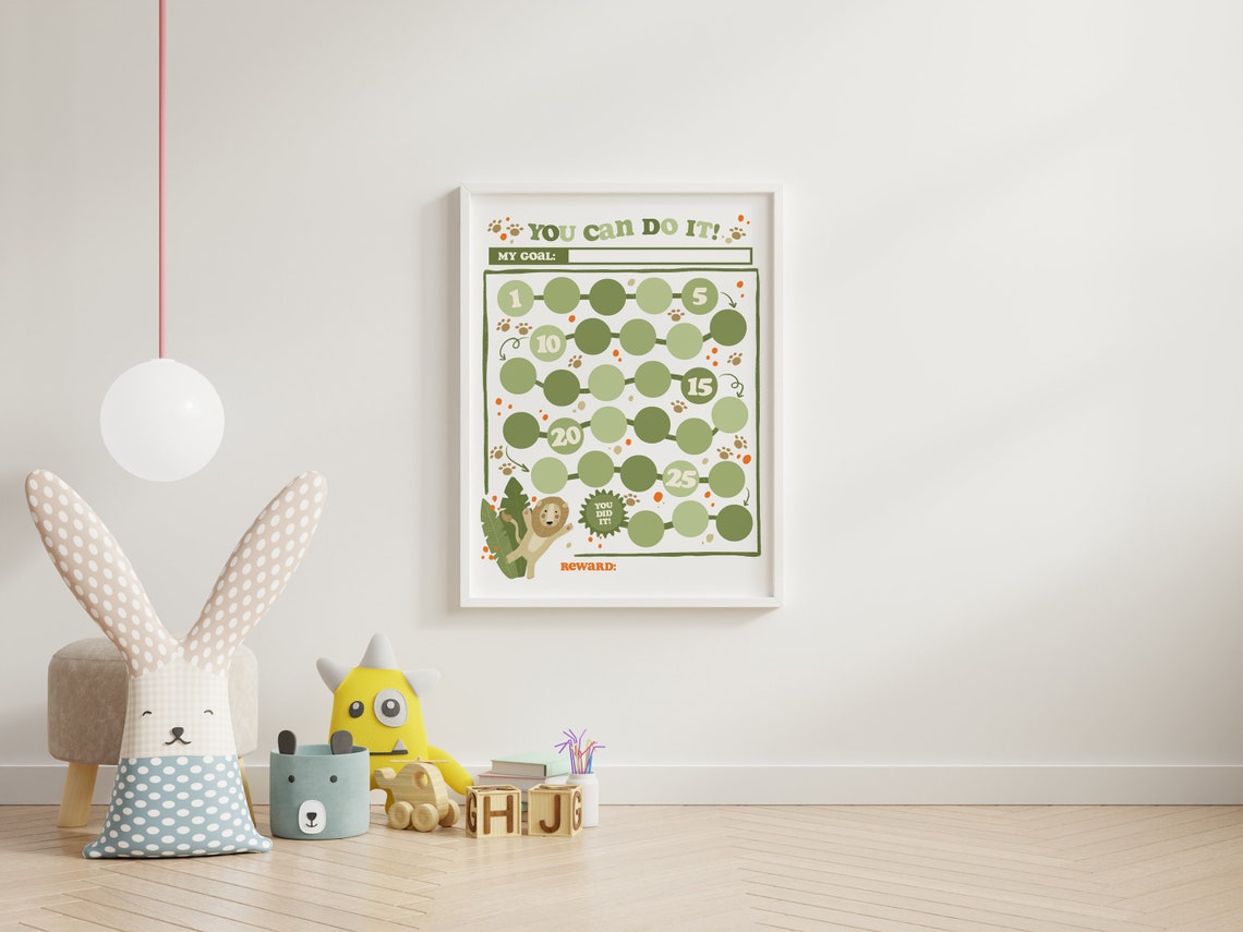 Lion Reward Chart for Kids Simple Kids Reward Chart Cute - Etsy