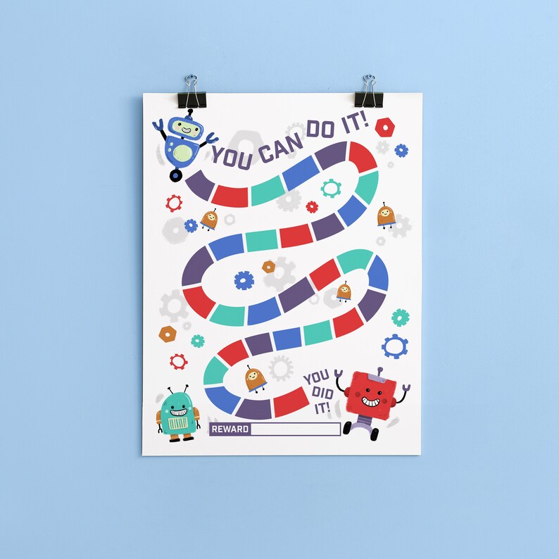 Robot Reward Chart for Kids, Simple Kids Reward Chart - INSTANT ...