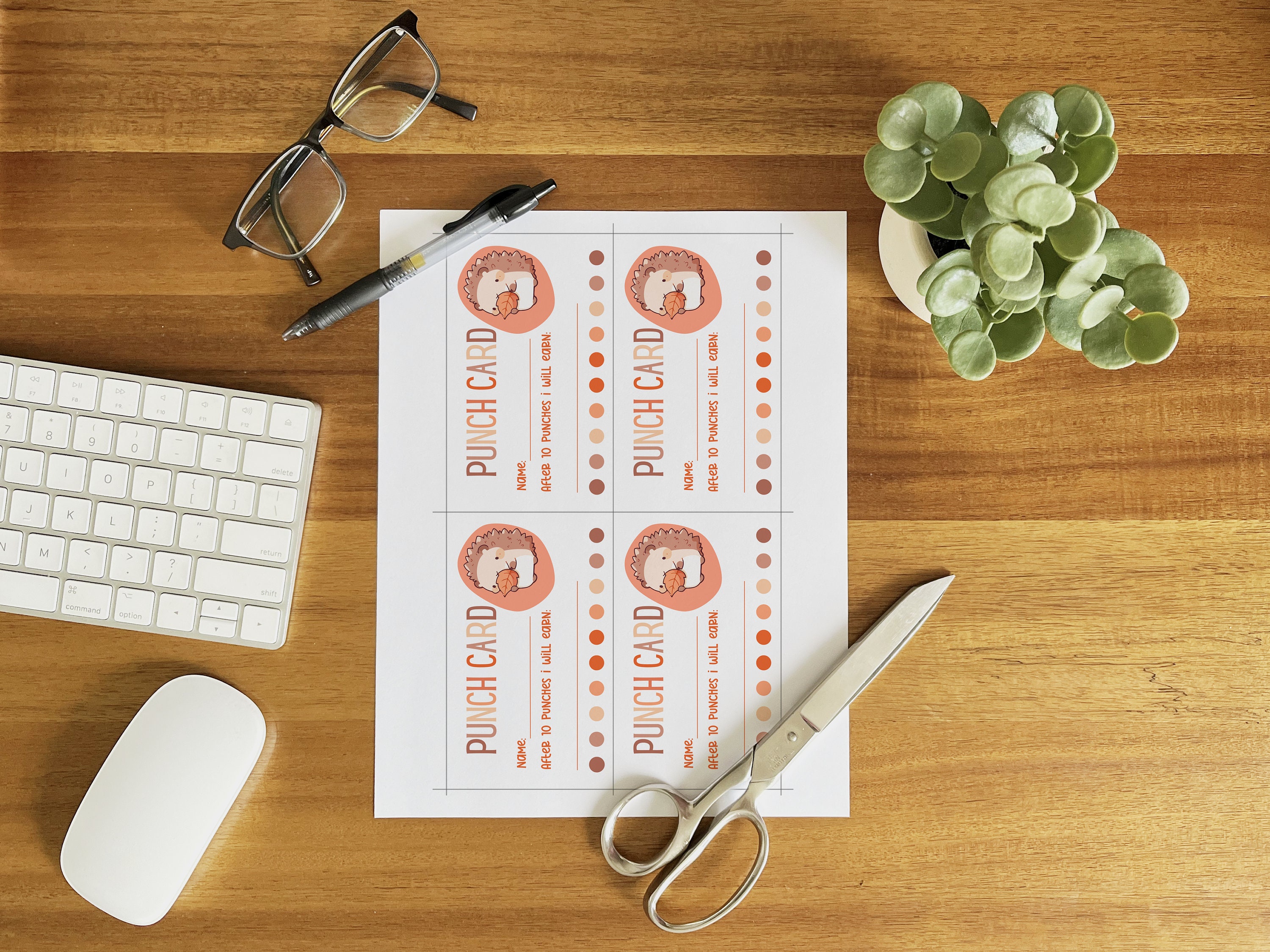 Editable Punch Card for Kids, Printable Punch Card, Printable Reward ...