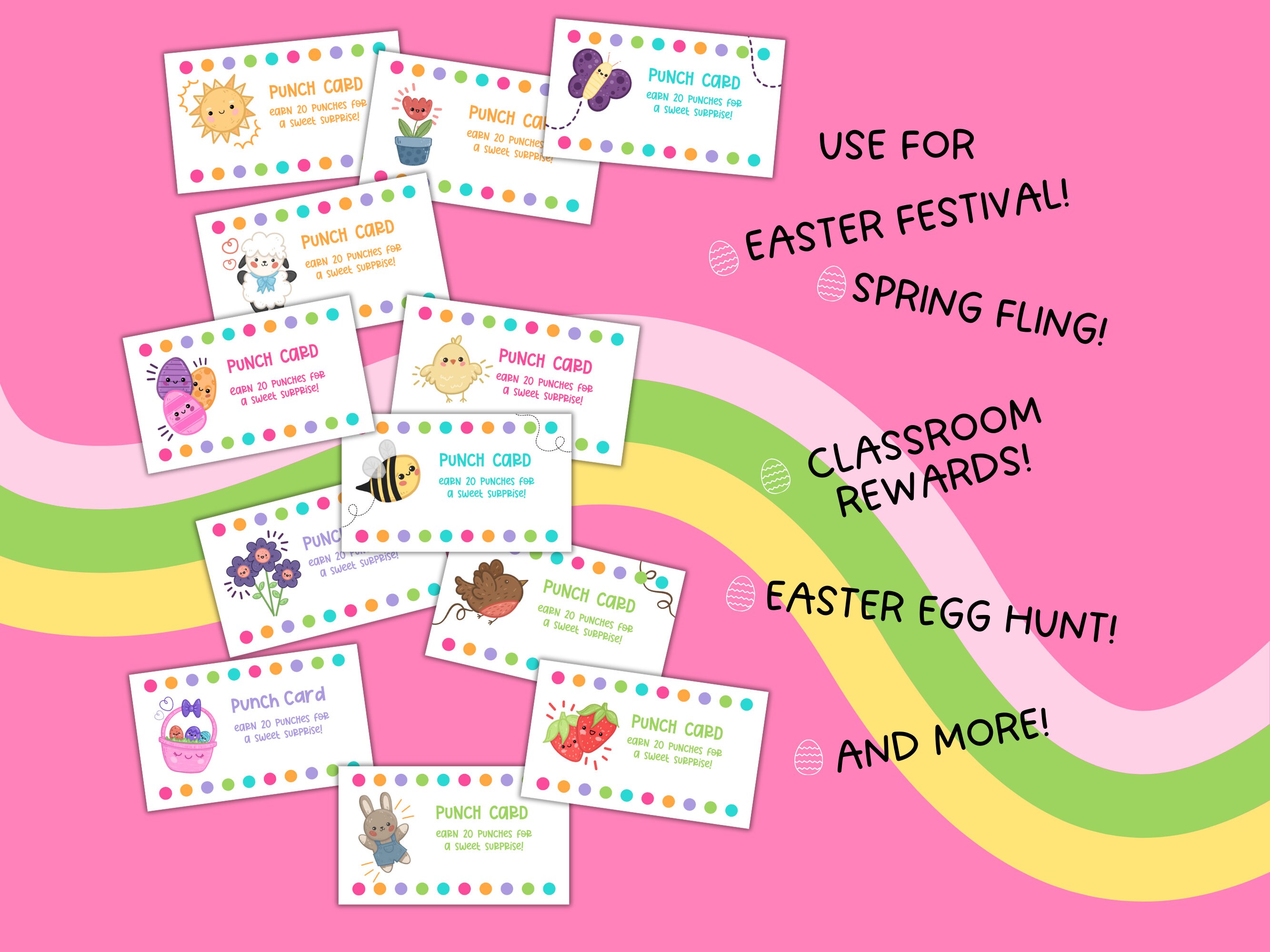 Spring Festival Punch Cards, Spring Fling Punch Cards, Classroom Reward ...