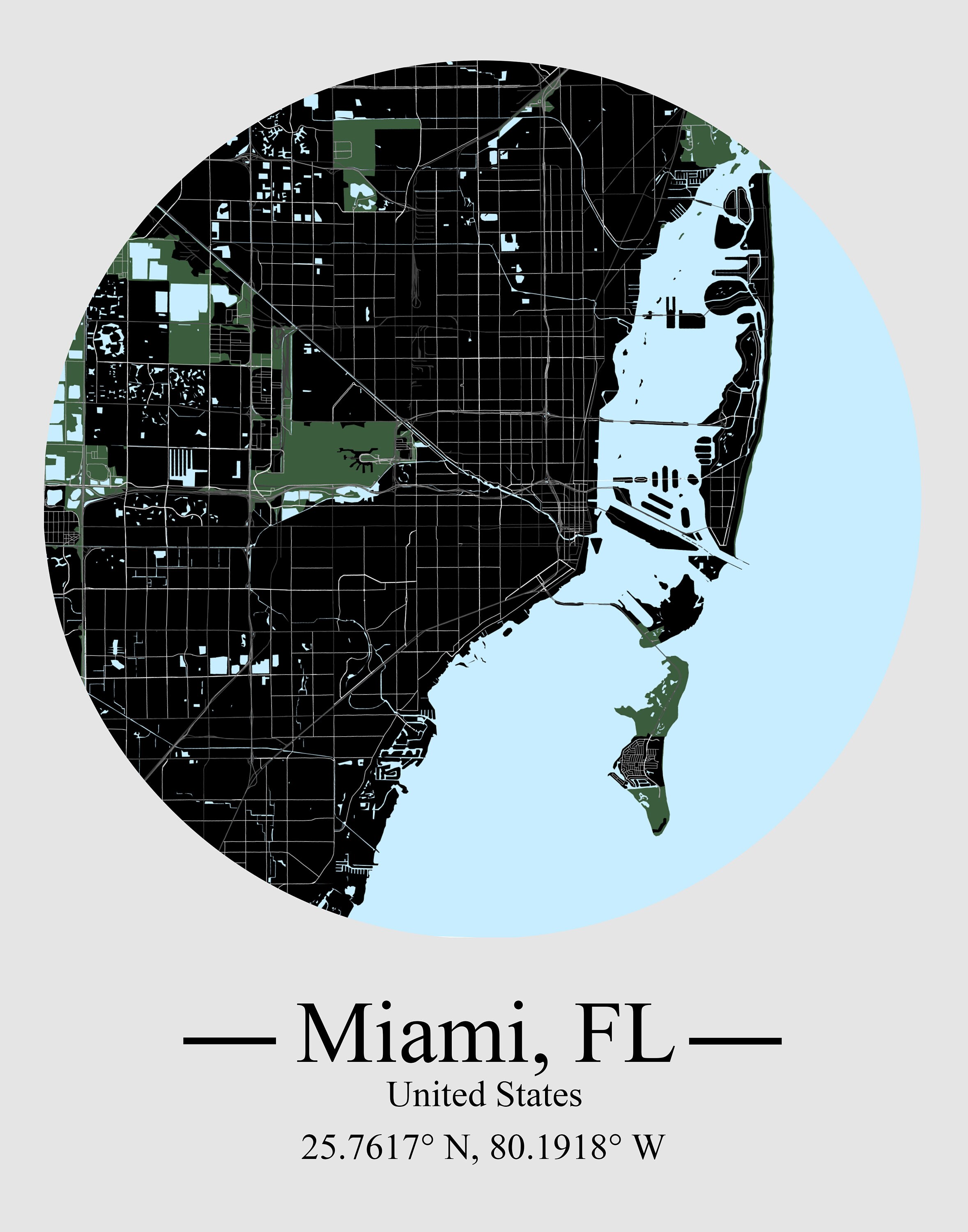 Miami Essence: Minimalist Map *DIGITAL DOWNLOAD* - Etsy