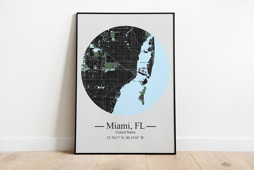 Miami Essence: Minimalist Map *DIGITAL DOWNLOAD* - Etsy